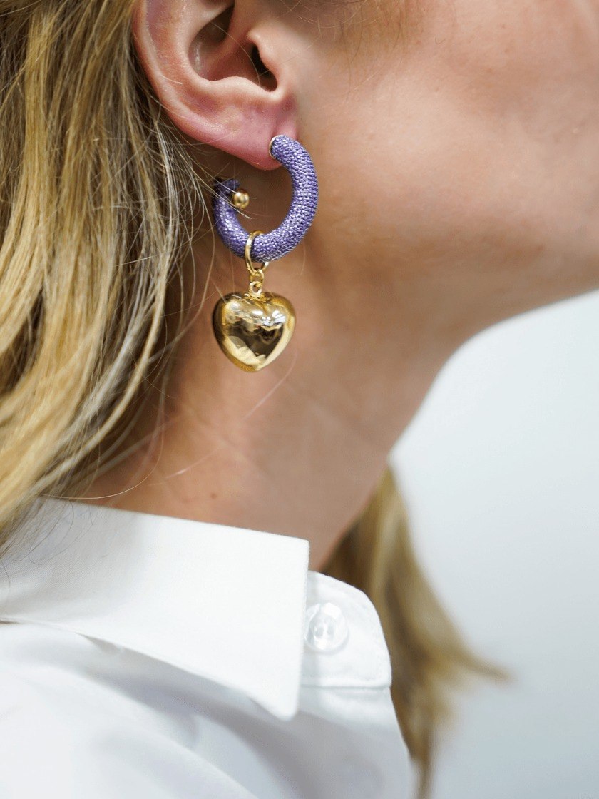 Lila Hart Oorbellen Creool Rifka SLott Gioielli