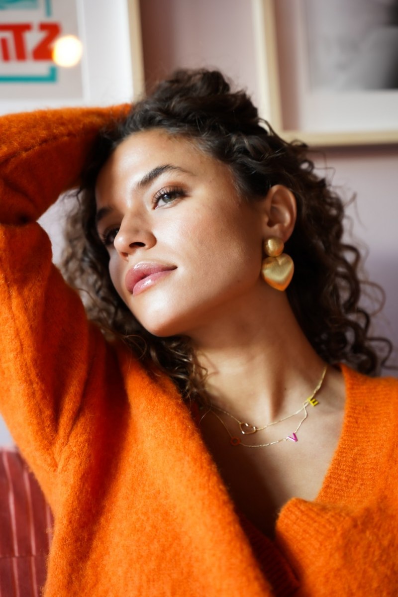 Lila Hart Oorbellen Creool Rifka SLott Gioielli